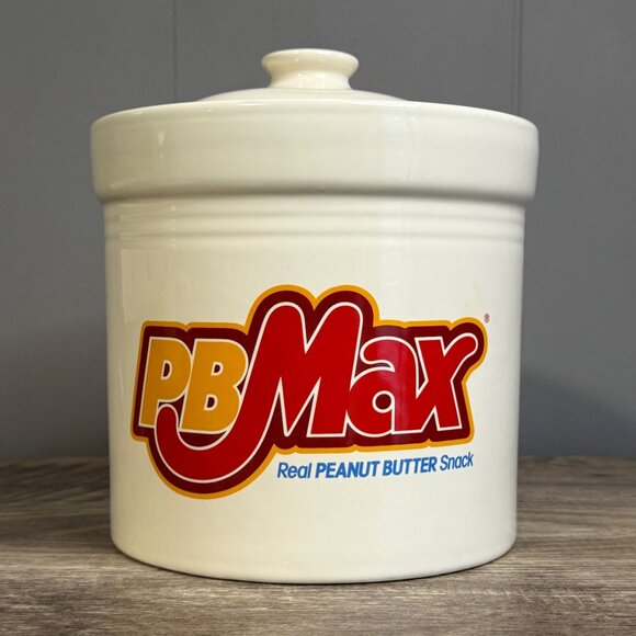 PB Max | Kitchen | Vintage 8s Pb Max Real Peanut Butter Snack Ceramic Cookie Jar With Lid | Poshmark